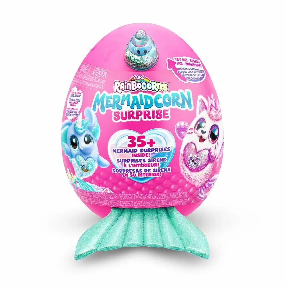 Мягкая игрушка Слоненок, Большое яйцо +35 сюрпризов в комплекте ZURU Rainbocorns Mermaidcorn, игрушки для девочек, 3+, 9283