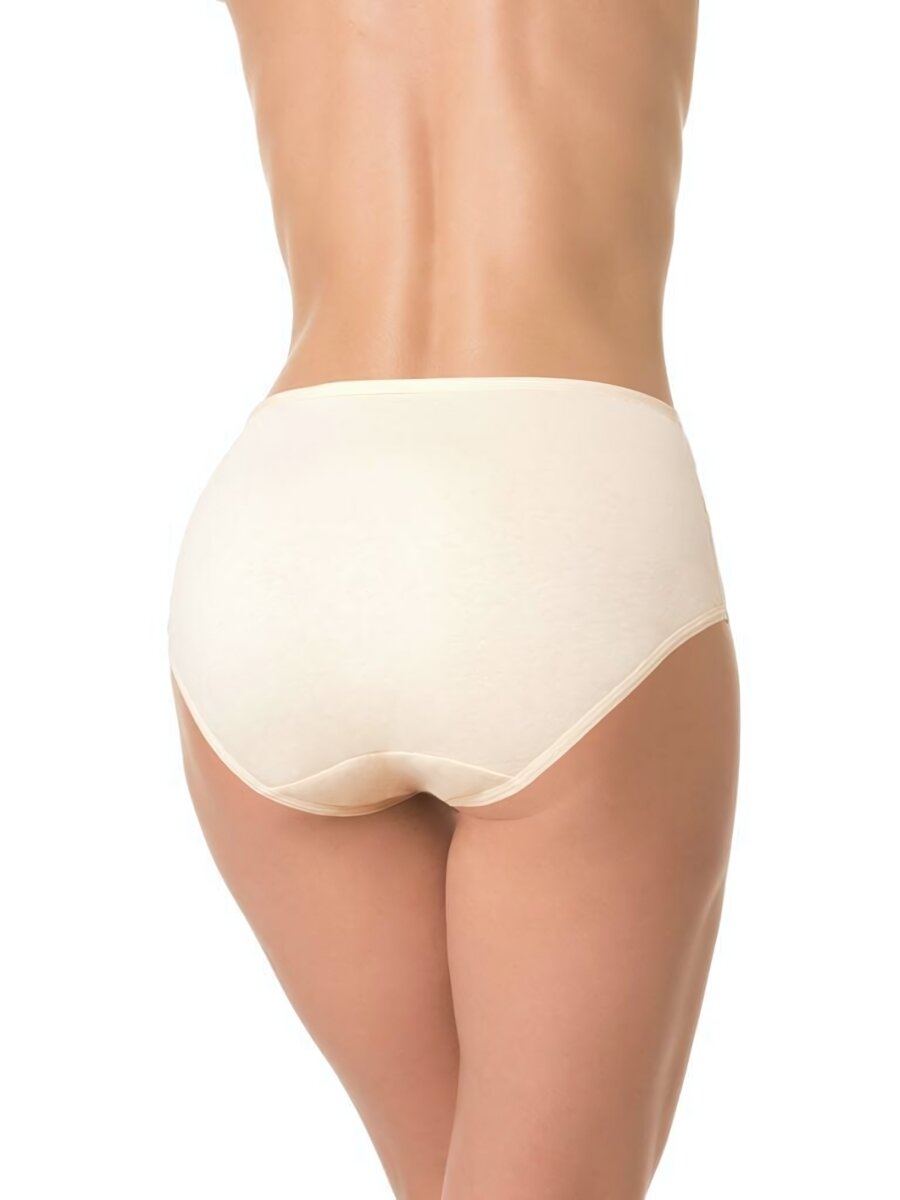 Трусы Dentelle кремовые хлопковые трусики с высокой линией талии