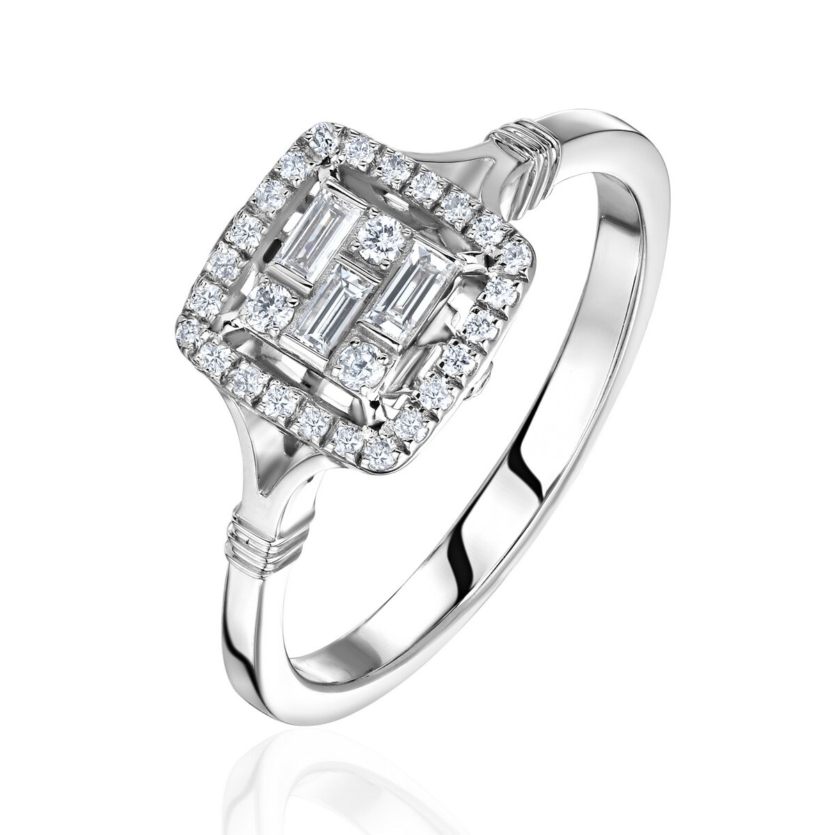 Кольцо, белое золото, 585 проба, бриллиант