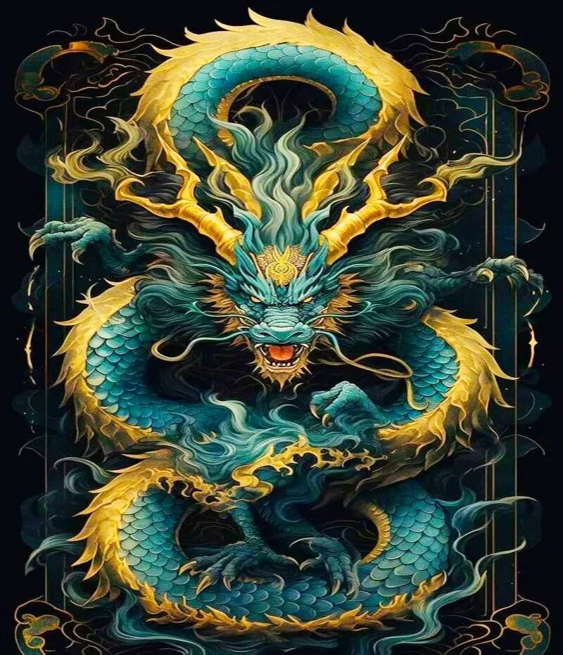 Алмазная Мозаика "Китайский Дракон" 40х50 См Алмазная Вышивка / Картина Стразами Подарков / Украшения