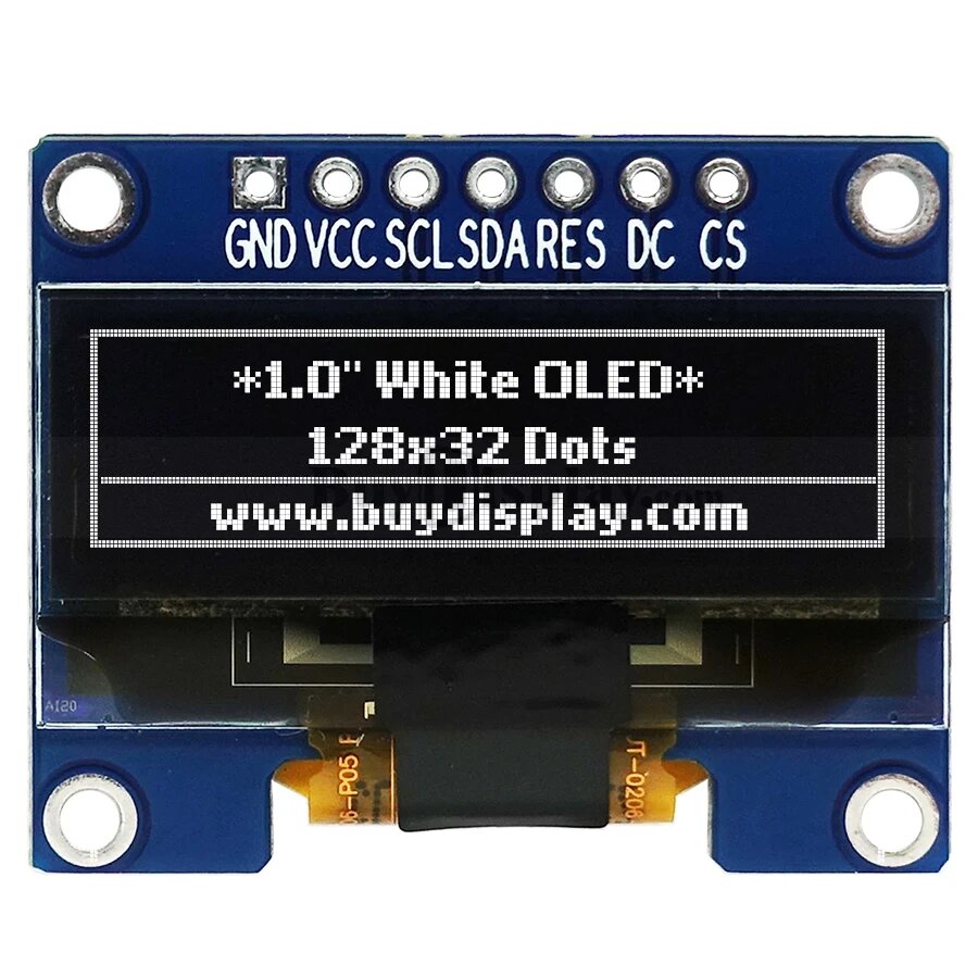 Последовательный SPI I2C Белый 1-дюймовый модуль Arduino, Raspberry Pi OLED-дисплея 128x32