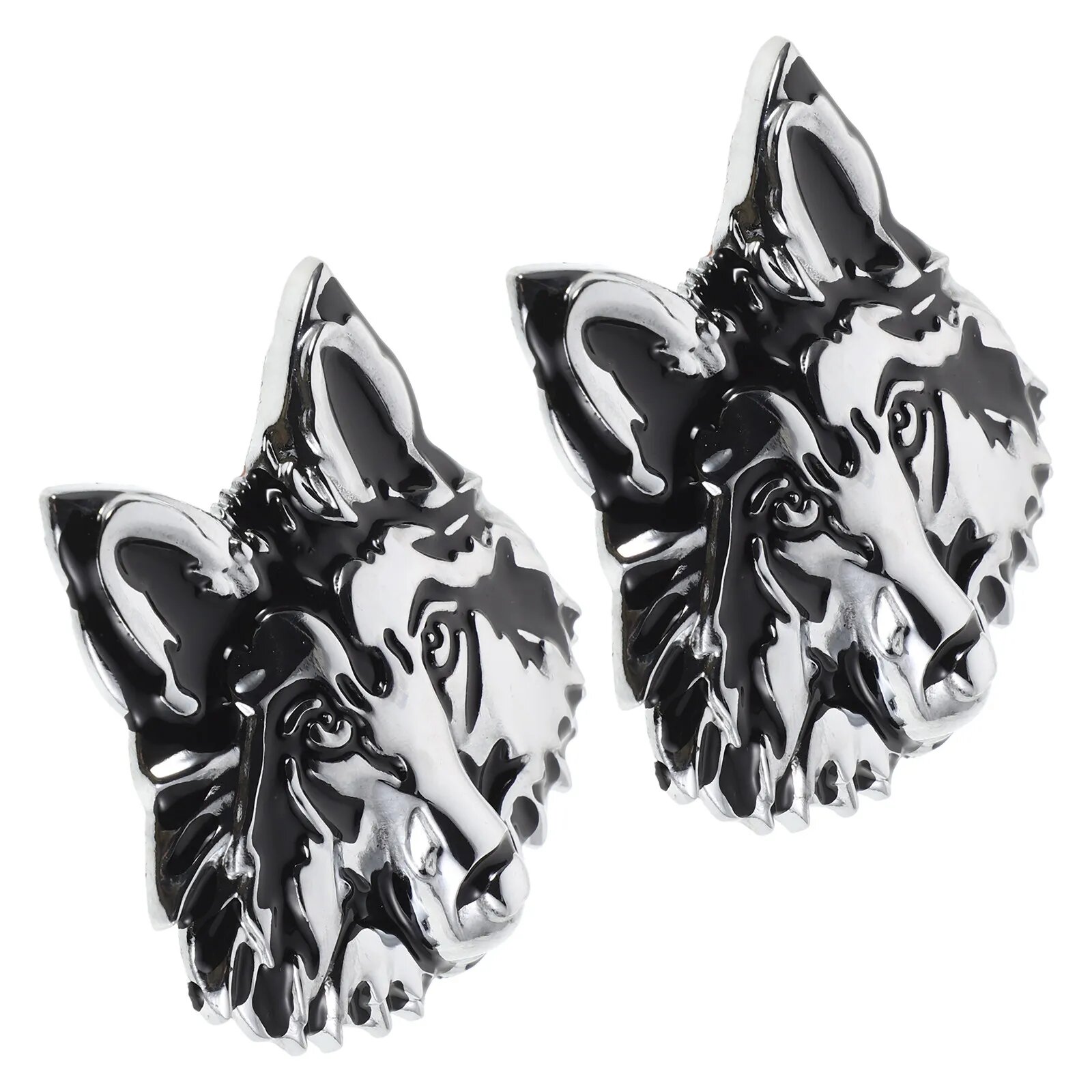 2 шт. металлические наклейки на автомобиль в виде головы волка, декоративные наклейки на кузов, бампер, окна автомобиля, для транспортных средств