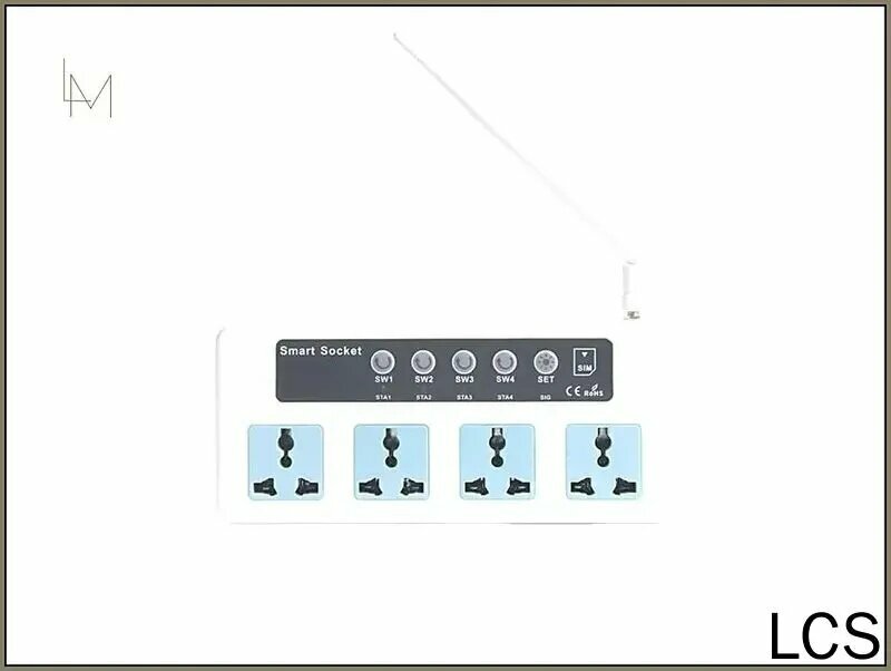 Умная розетка Kvadro SC4GSM с GSM управлением, 3.5 кВт, 4 прибора