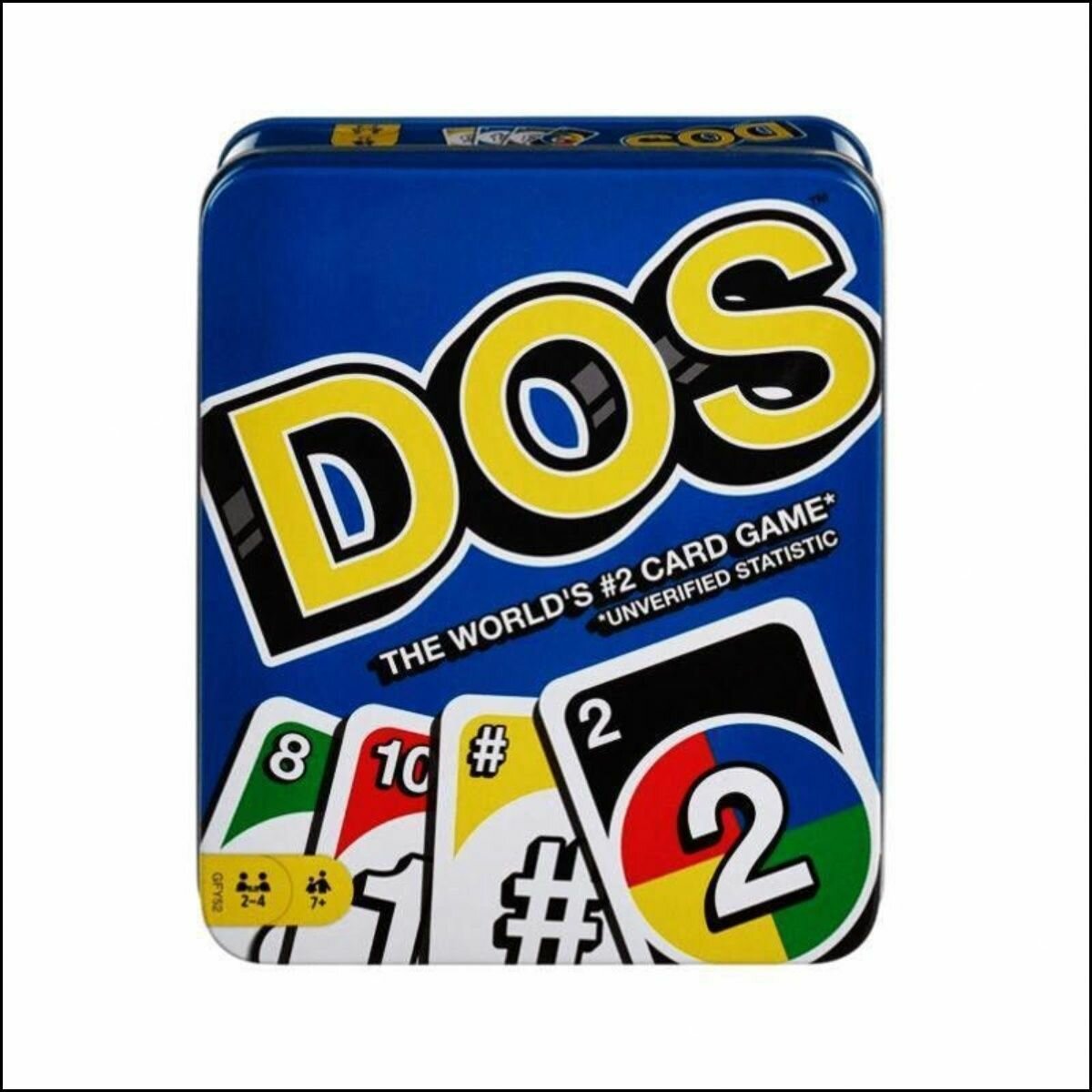 Металлическая коробка Настольная карточная игра UNO DOS Новая версия игры для всей семьи (темно-синий)Новый