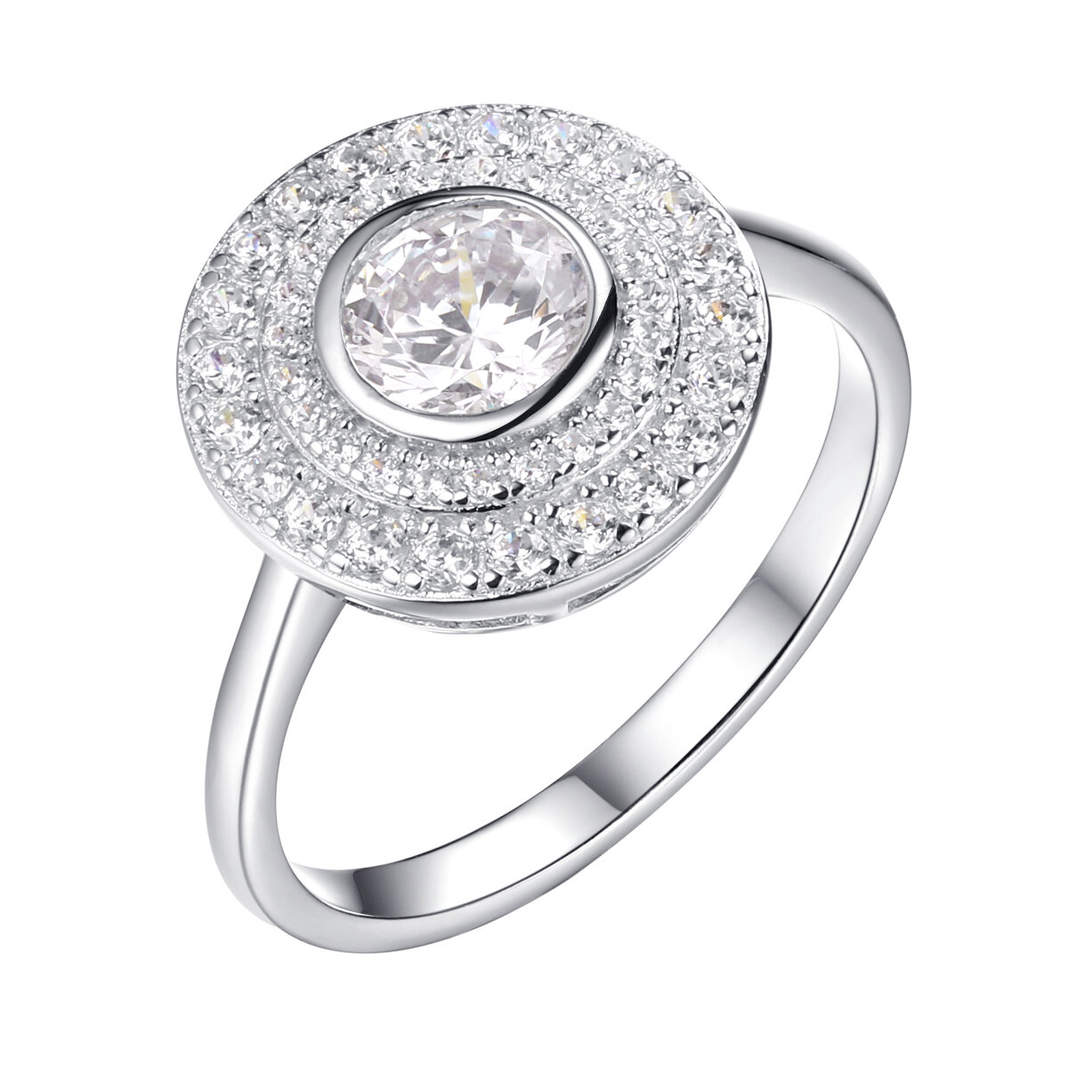 Кольцо, серебро, 925 проба, фианит