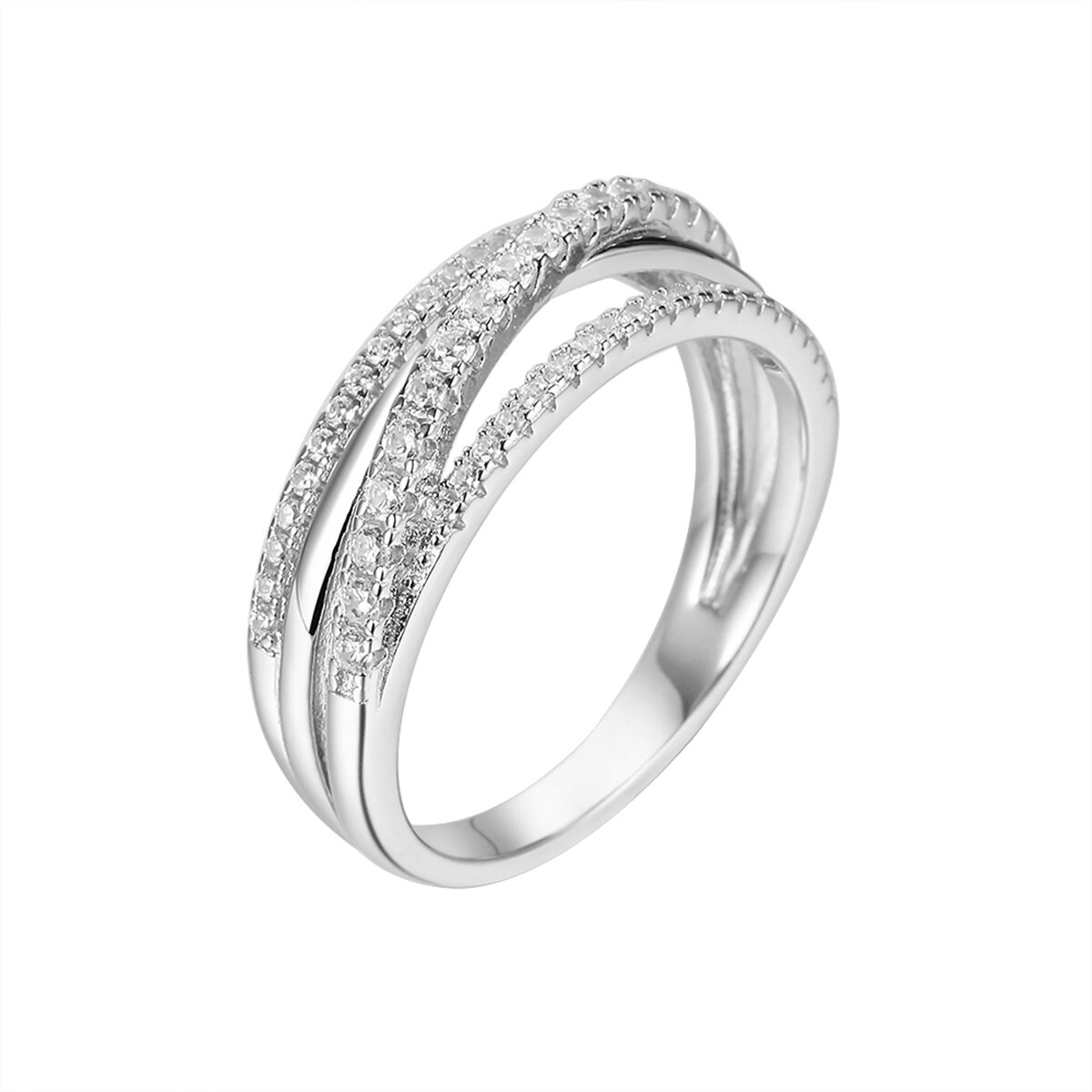 Кольцо, серебро, 925 проба, фианит