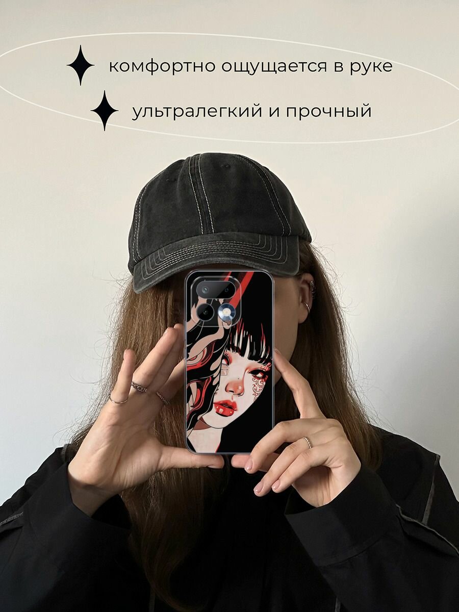 Чехол на Realme 16 Pro / Реалме 16 Про с принтом Девушка за маской — фото 1