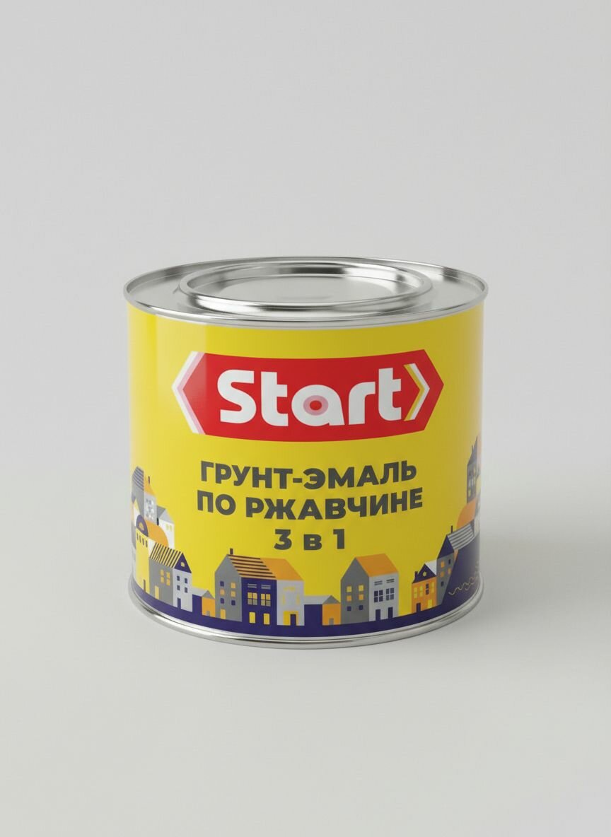 Краска по металлу и ржавчине 3 в 1 черная 0,8 кг Сайвер