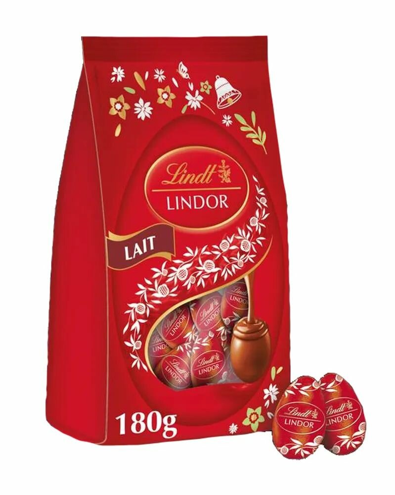 Шоколадные конфеты Lindor в форме яиц с молочным шоколадом пасхальная коллекция, 180г