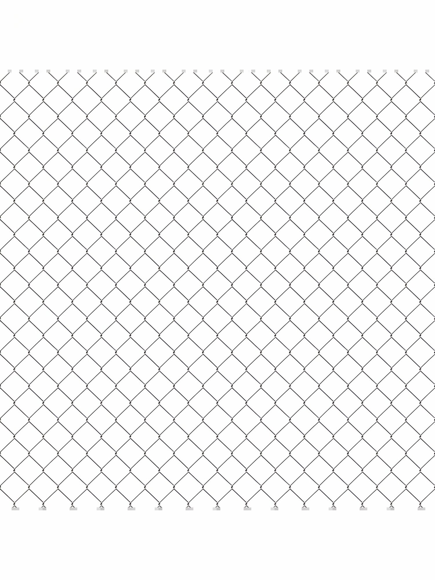 Сетка рабица металл, ячейка 55 х 55 мм, 150х1000 см, диаметр проволоки 1.5 мм, загнутые края, оцинкованная, оцинкованная