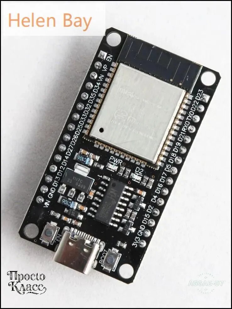 ESP32 NODEMCU 30pin DEVKIT V1 WiFi + Bluetooth CP2102 совместим для Arduino ESP32 WROOM DevKit V1 USB-концентратор Белый/Черный — фото 1