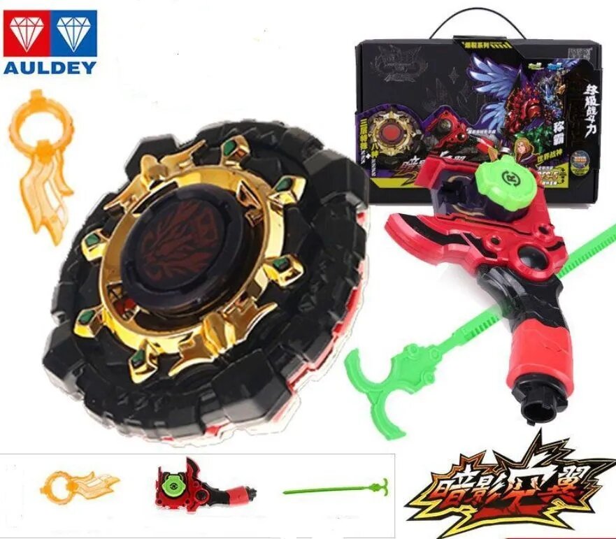 Auldey Заводная игрушка Metal Beyblade Burst Gold Black Red, Волчок с пускателем, для мальчиков, для игры — фото 1