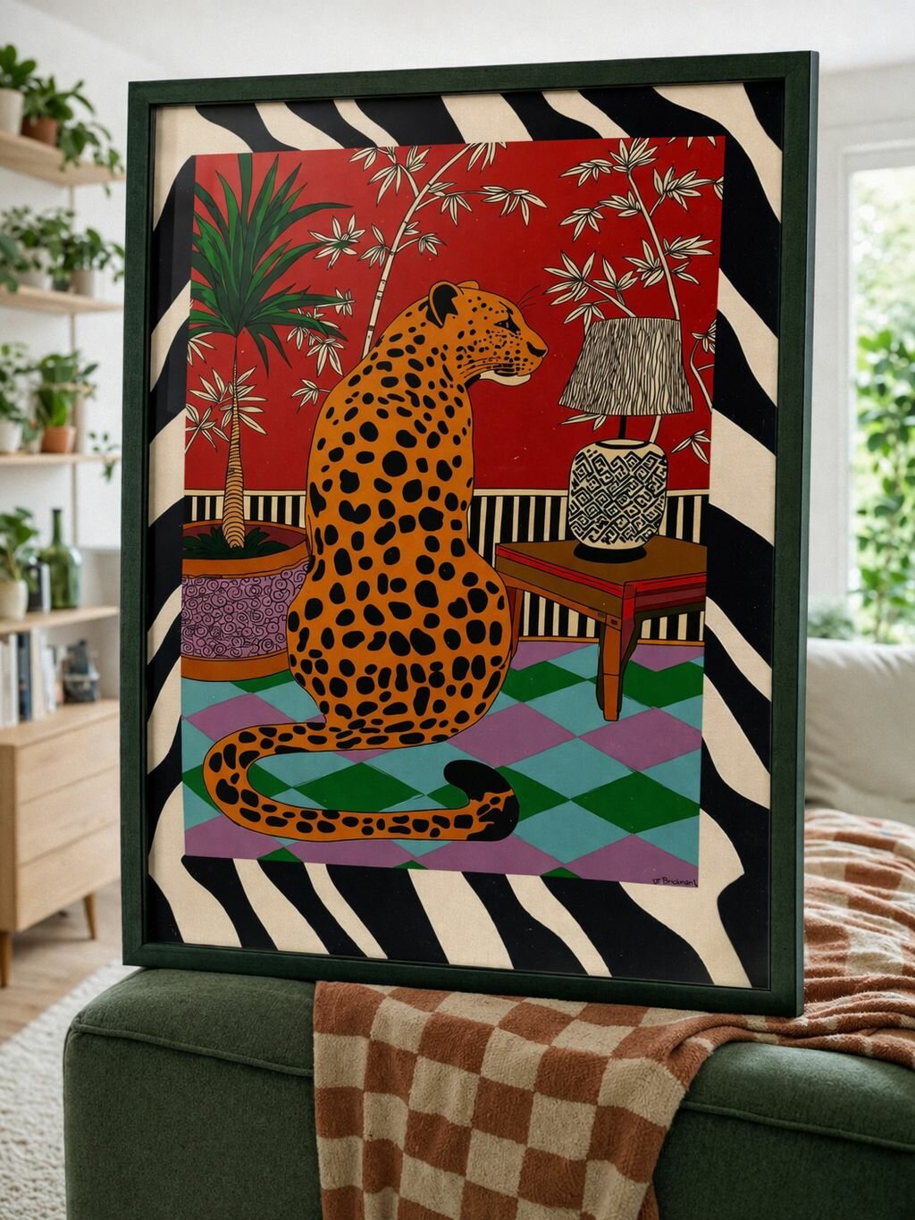 Постер на стену Леопард в интерьере/плакат с животным на кухню и в гостиную 30*40 см