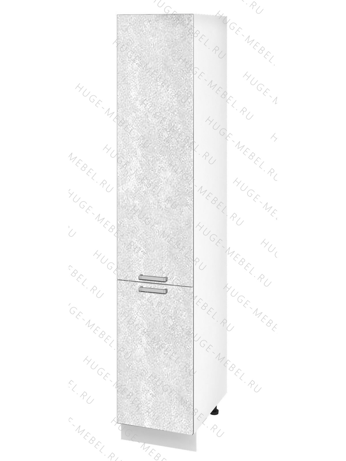 Кухонный пенал напольный 400 Бетон (бетон белый) Huge Mebel. Ширина 400 Высота 2132. Модули кухонные нижние