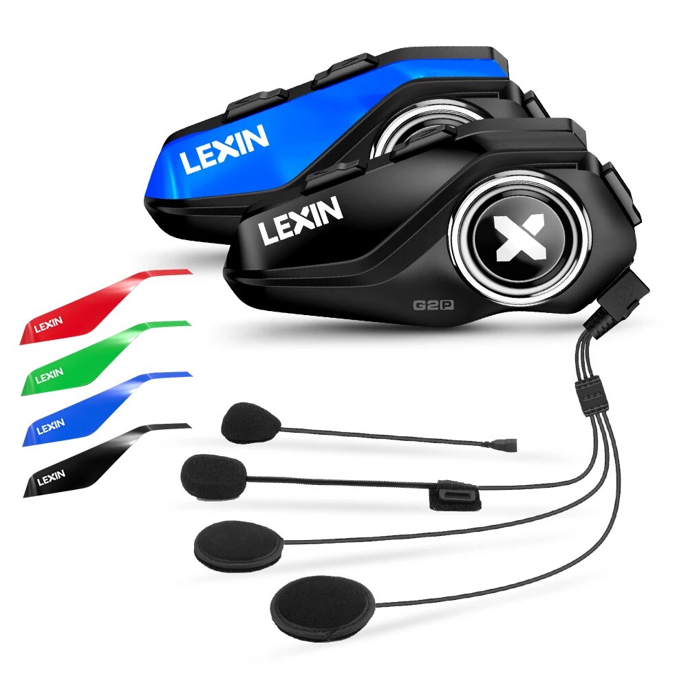 Bluetooth-гарнитура Lexin G2P для мотоциклетных шлемов, система связи для до 6 мотоциклистов с FM-радио.