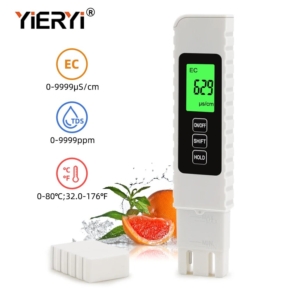 Yieryi EC TDS метр для аквариумов и гидропоники