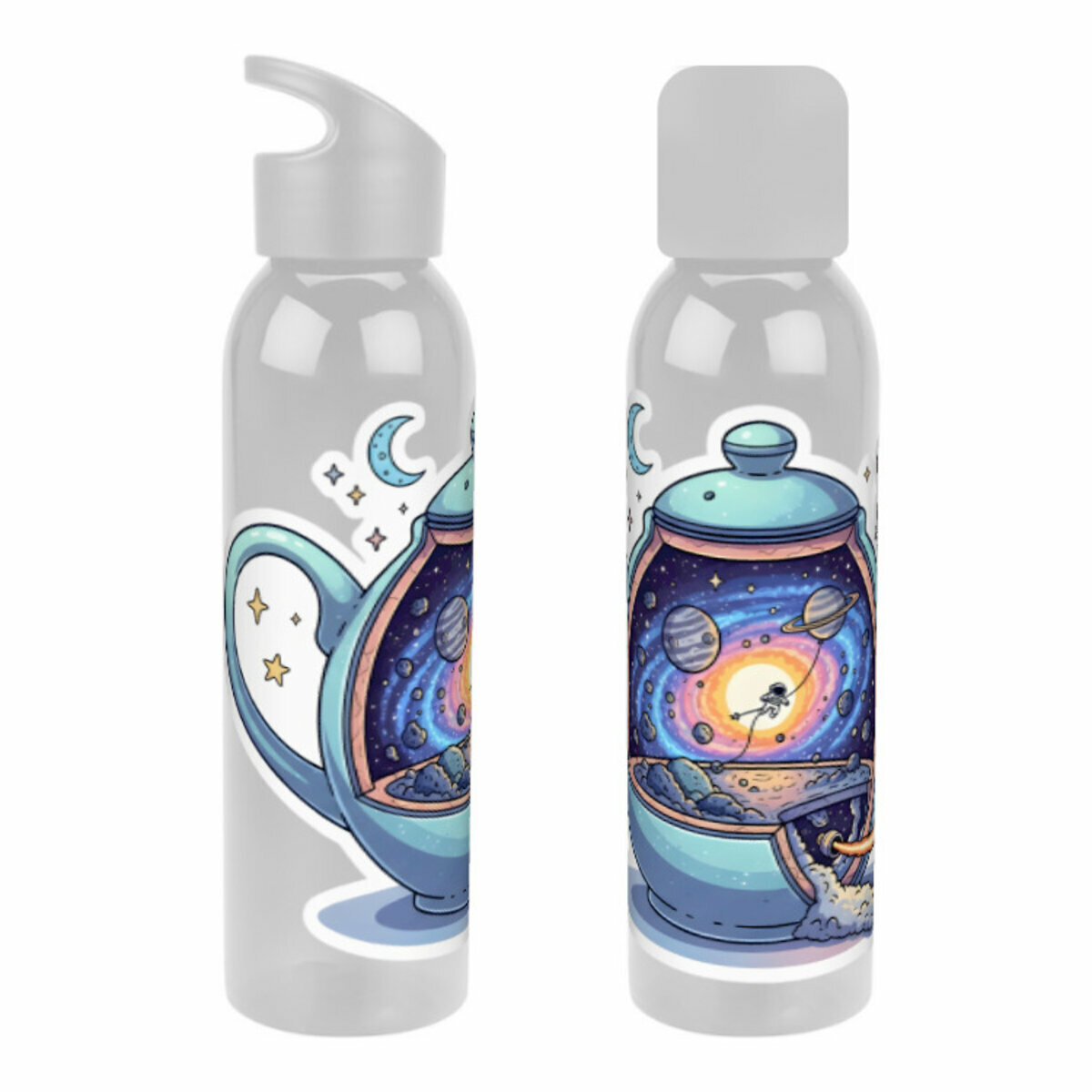 Бутылка для воды «Маленький космос внутри чайника» (серый)