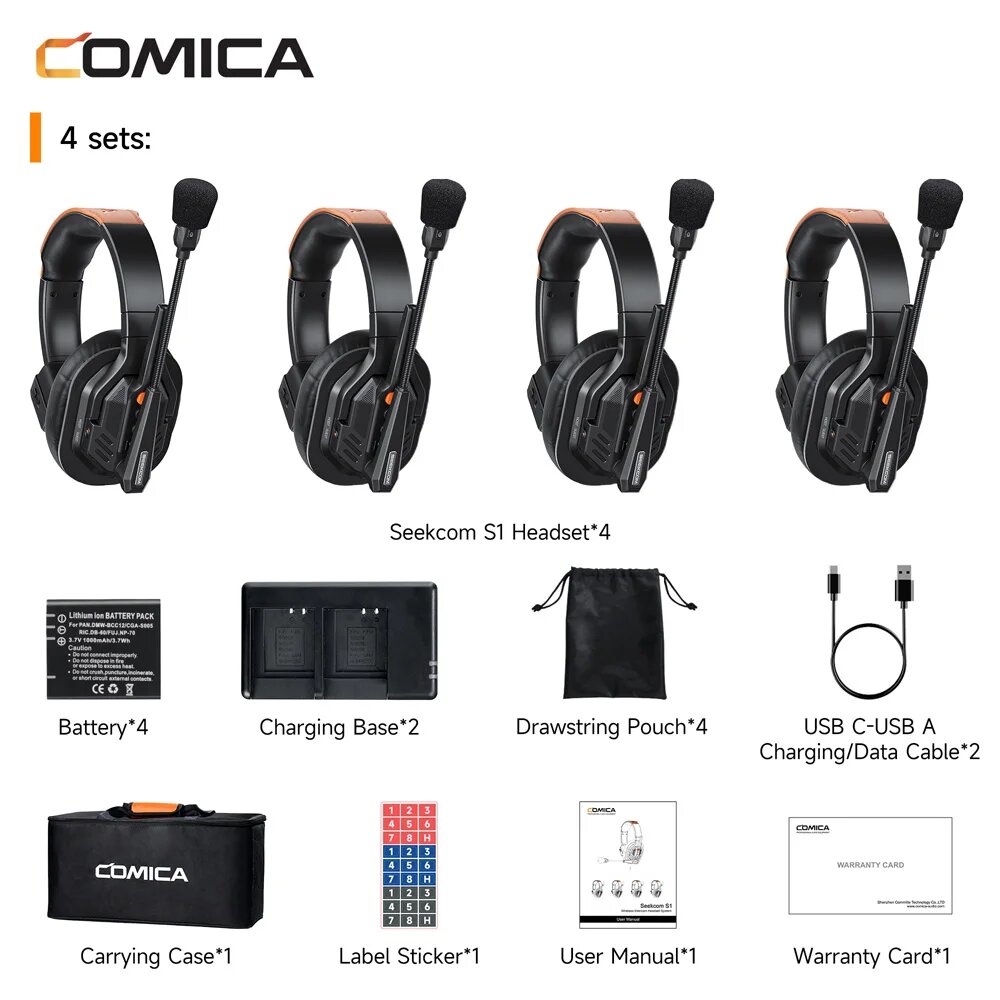 COMICA Seekcom S1 гарнитура, 4 шт. (4-Set Version)