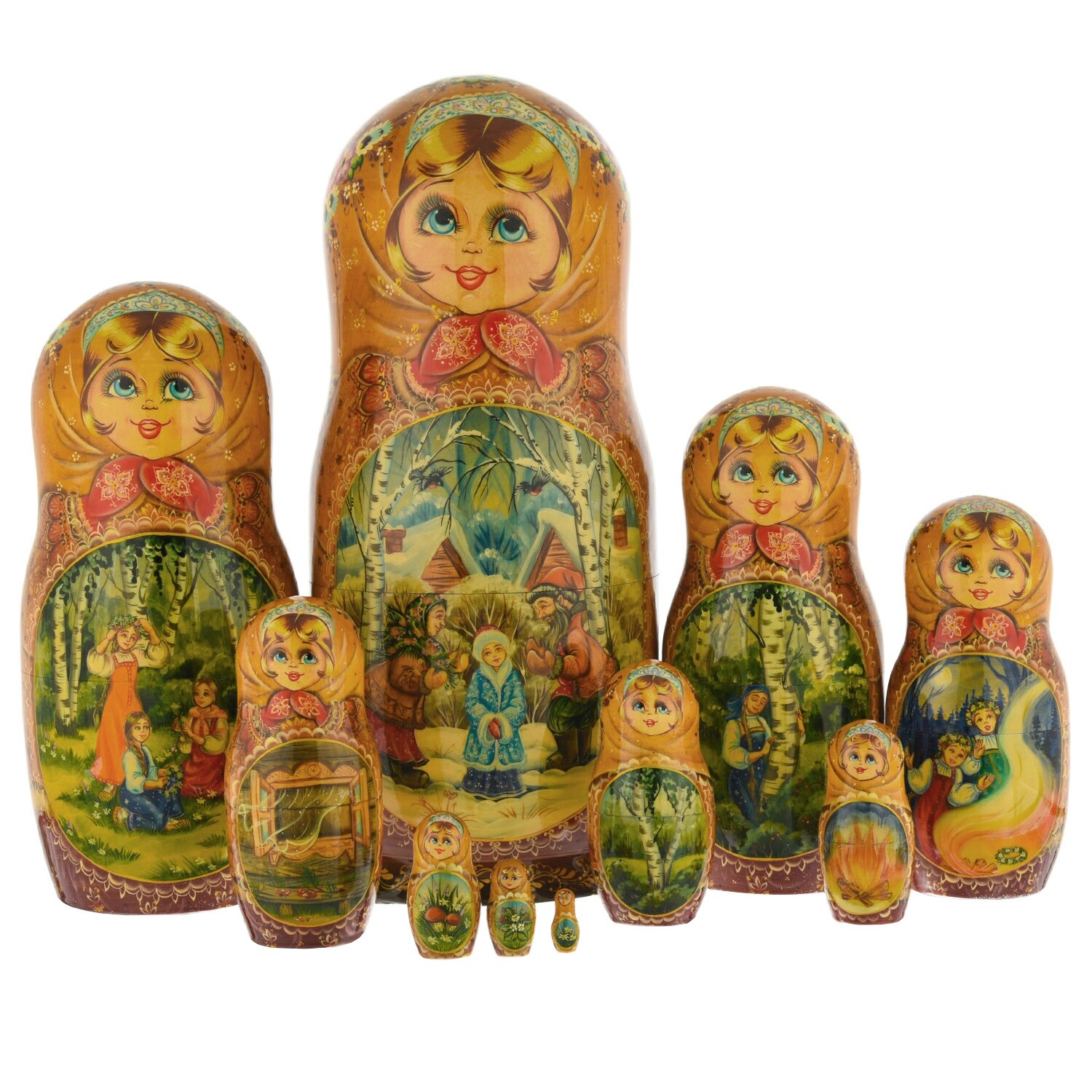 201118 Матрешка "снегурочка" ,10 мест 35 см