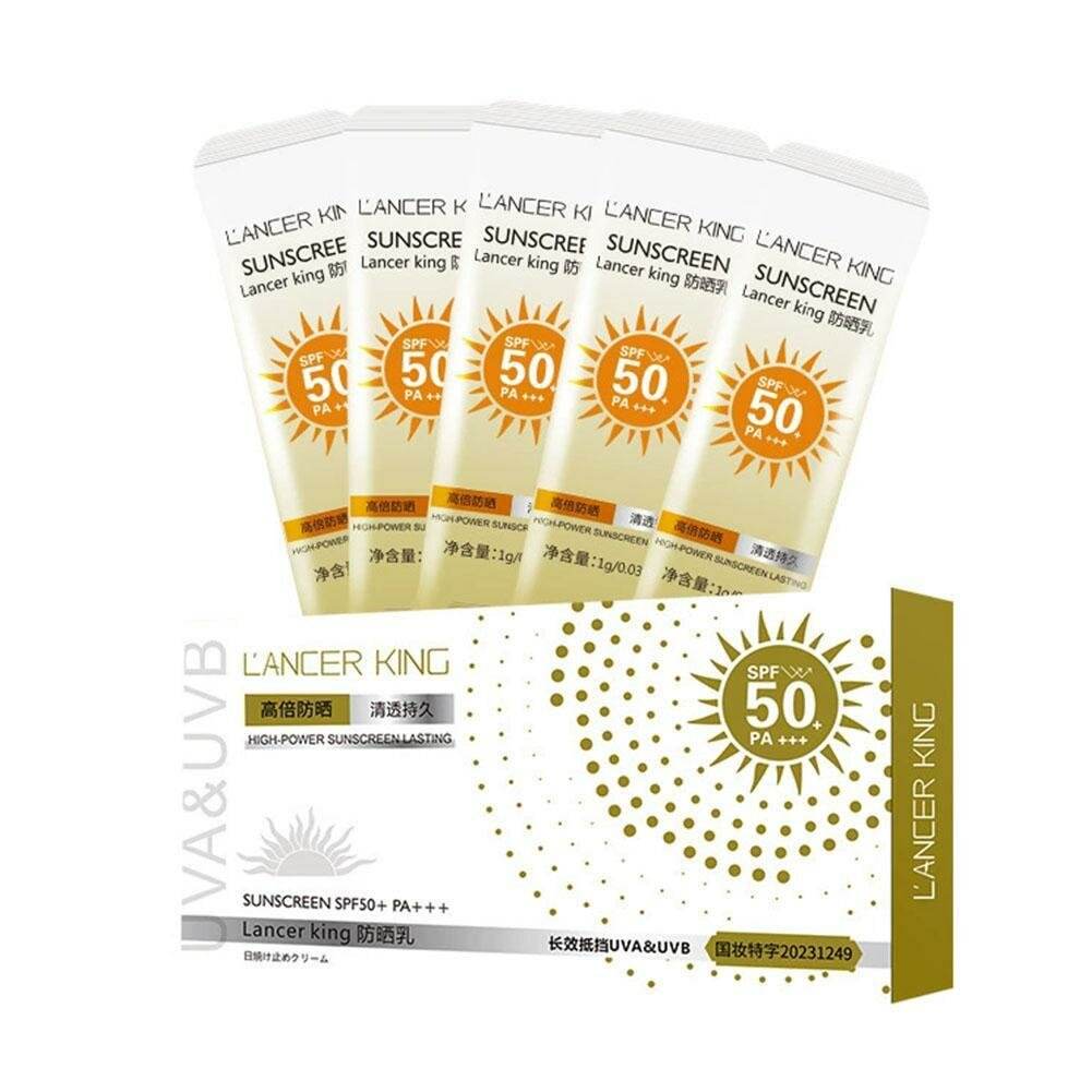 Набор солнцезащитных кремов Lancerking SPF50+++ 50 шт, увлажняющие, для женщин, база под макияж