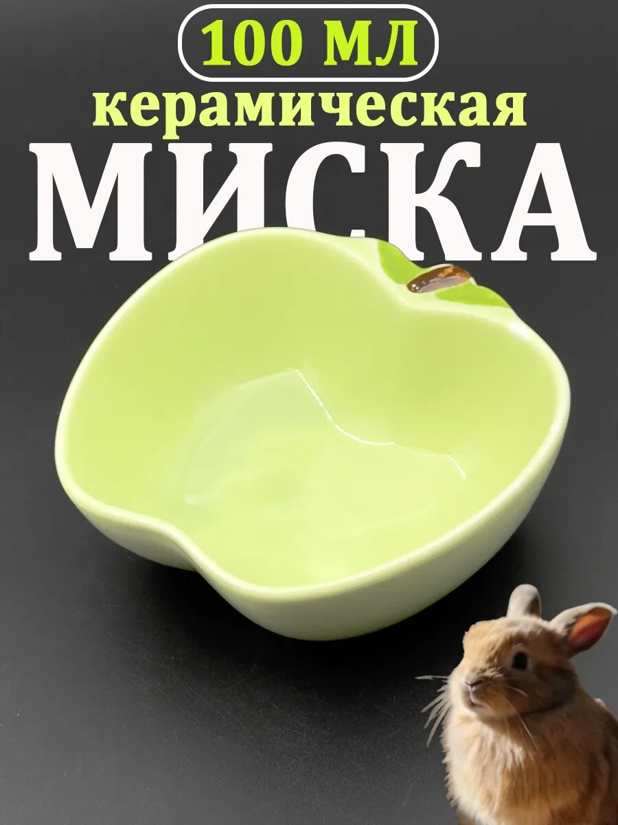 Миска для грызунов и кроликов Vikki Zoo, керамическая, гипоаллергенная, с высоким бортом