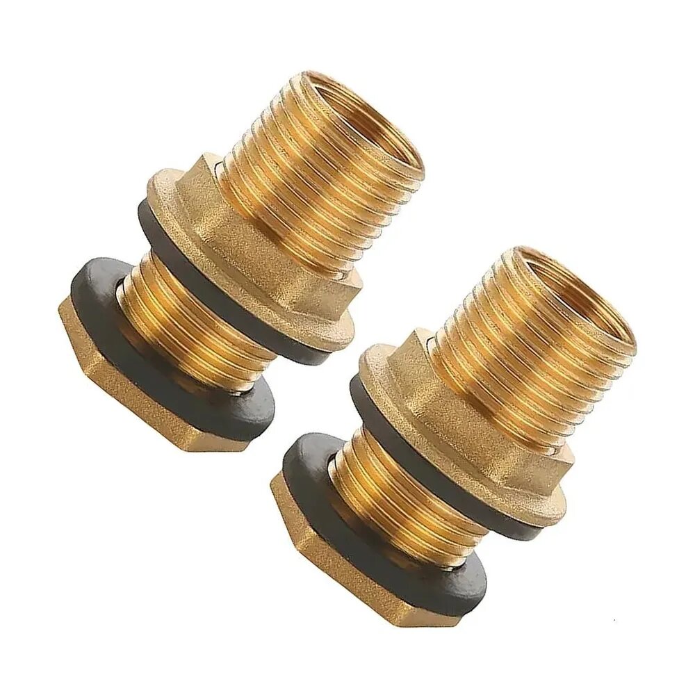 Латунные резьбовые фитинги G3/8" x G1/2" для бака, 2шт
