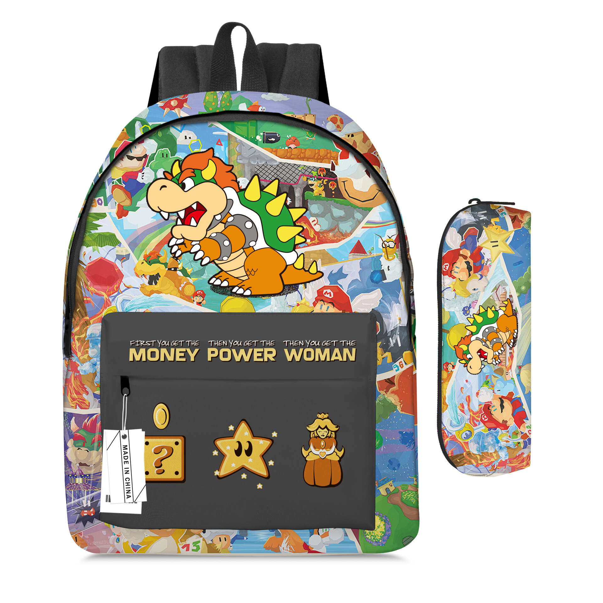 Европейский и американский новый рюкзак Super Mario Mario, рюкзак Mario, сумка для школьников начальной и средней школы, пенал с героями мультфильмов