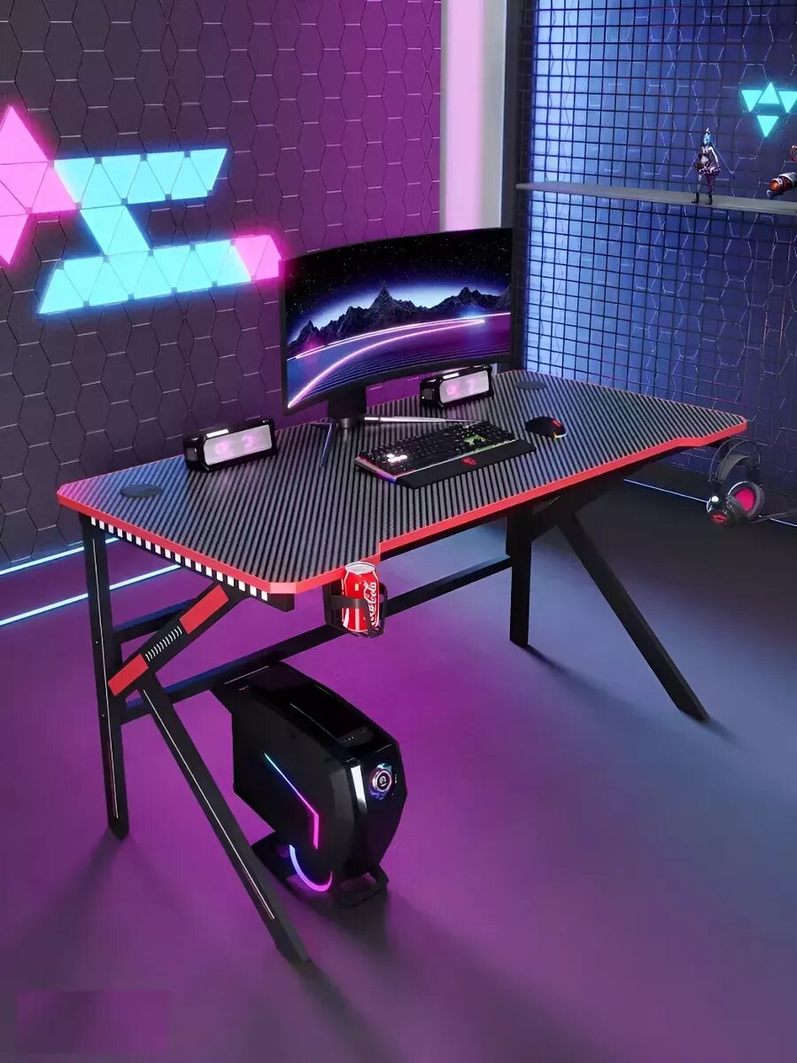Стол компьютерный игровой с RGB подсветкой
