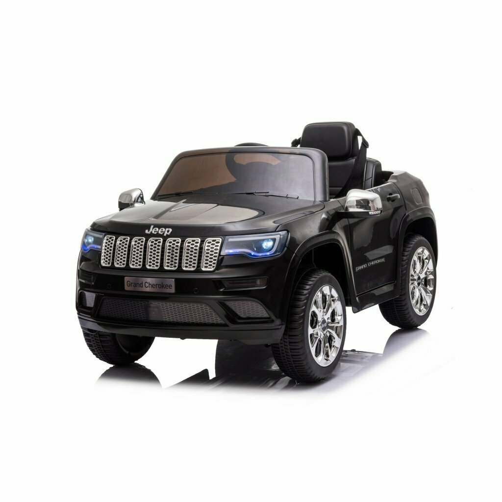 Детский электромобиль Jeep Grand Cherokee 12V 2WD черный, 2 места, аккумулятор