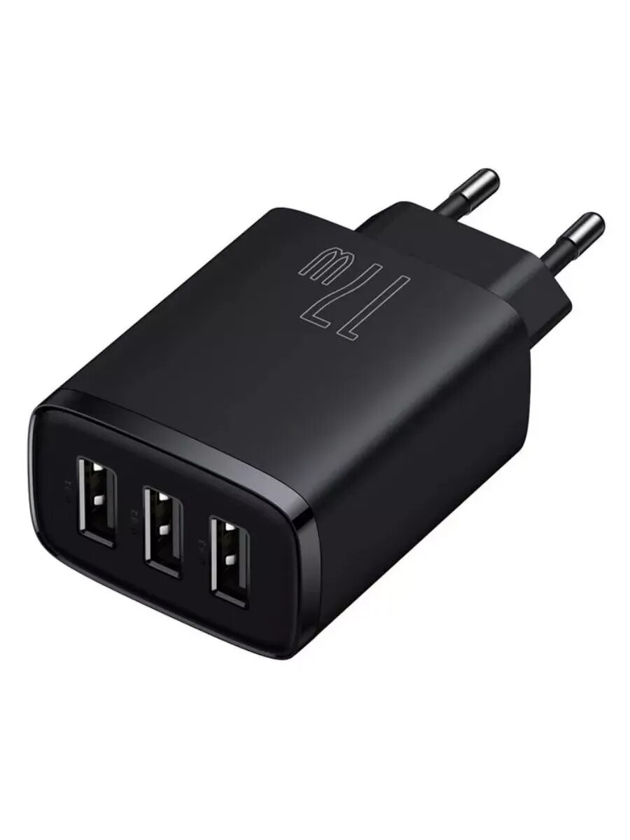Сетевое зарядное устройство/Быстрая зарядка Baseus Compact Charger 3U 17W EU Black CCXJ020101