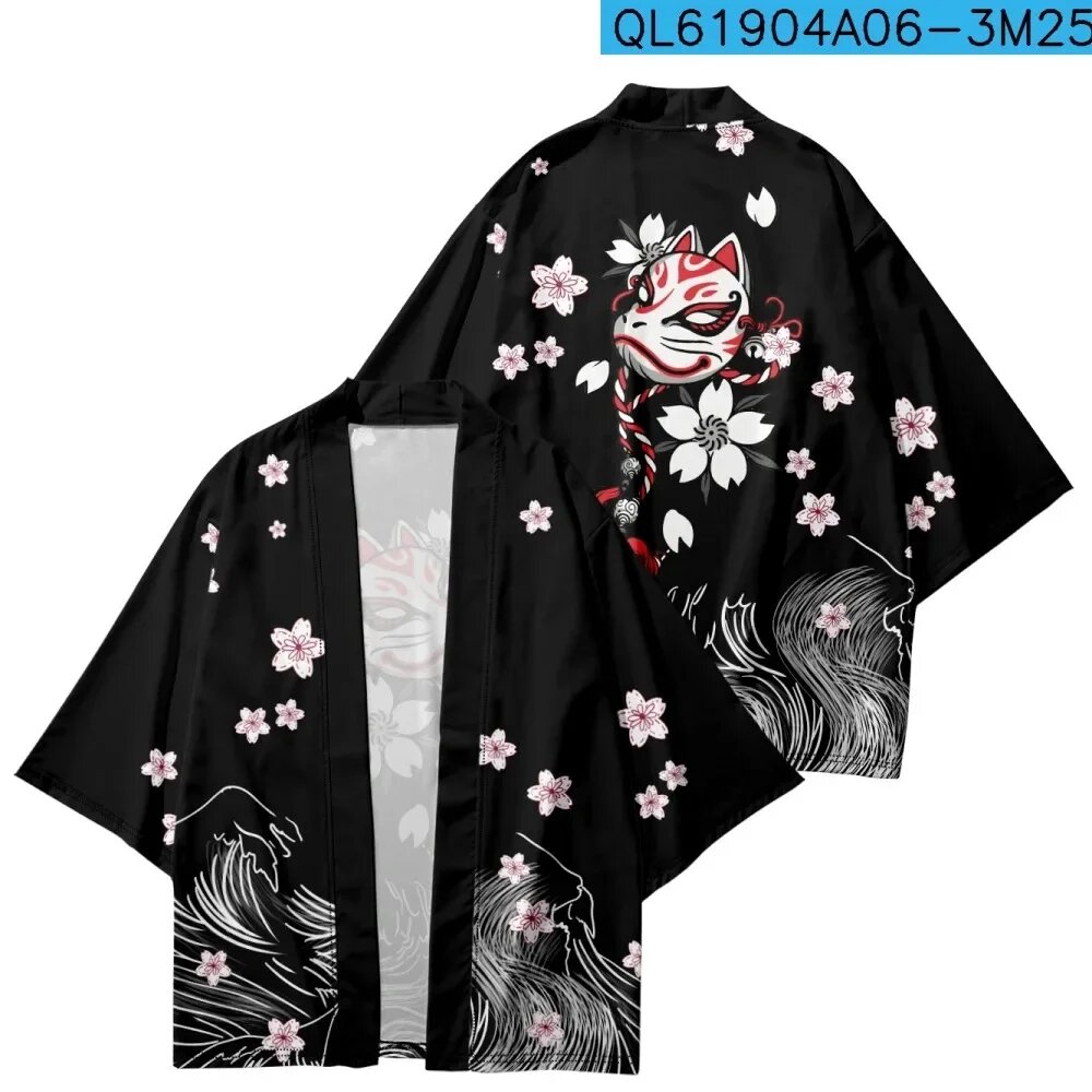 Аниме хаори самурай, полиэстер, 5XL, kimono