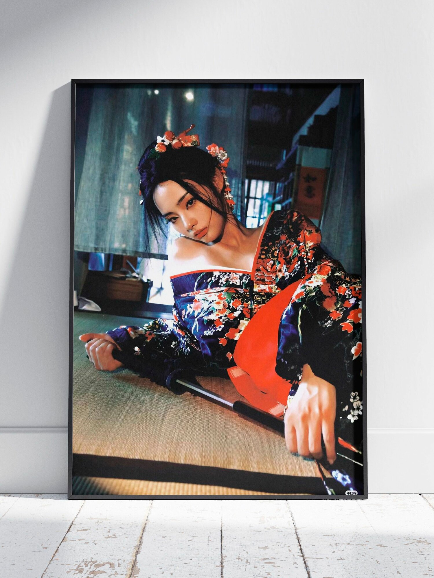 Плакат на стену для интерьера Стиль Гейша (Geisha Style 1) - Постер по моде и эстетике формата A4 (21x30 см)