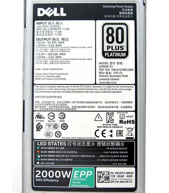 Блок Питания Dell T8MTC 2000W — фото 1