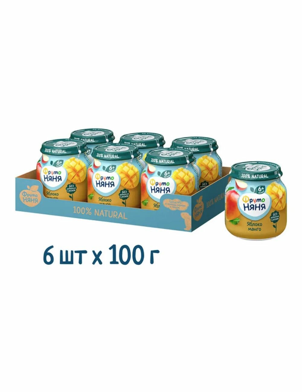Пюре ФрутоНяня с 6 месяцев Яблоко-манго 100г 6шт