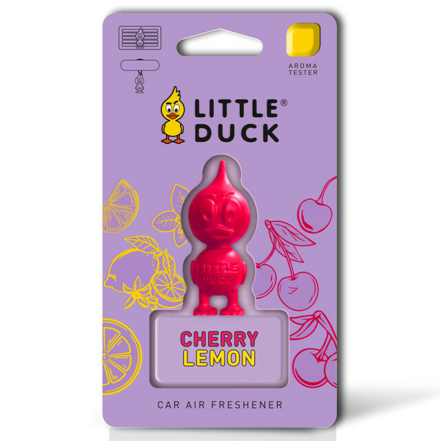 Ароматизатор miodore little duck 3d вишня лимон для авто дефлектора 3d полимер