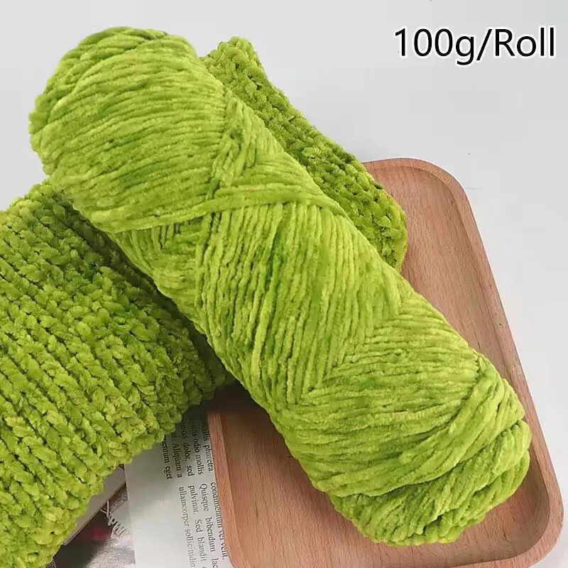 Бархатная пряжа из синели 100г, для вязания детских вещей