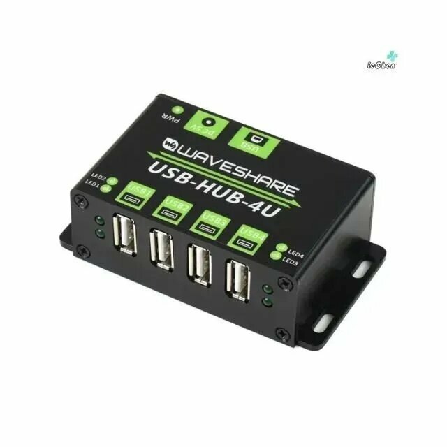 4-портовый USB 2.0 хаб Waveshare в алюминиевом корпусе с защитой 8 кВ