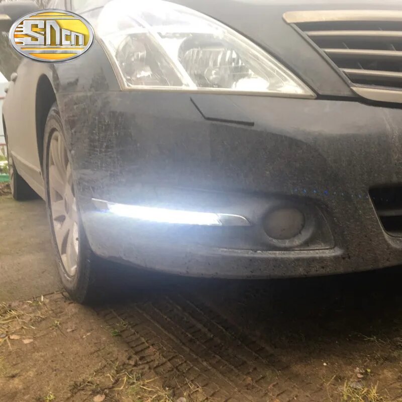 Дневные ходовые огни SNCN для Nissan Teana J32 2008-2013, 2 шт, автомобильные аксессуары, водонепроницаемые, 12 В, DRL, противотуманные фары, украшение