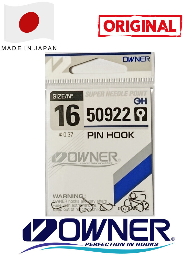 Крючки OWNER 50922 №16 PIN HOOK / Крючок, Овнер, одинарные для рыбалки
