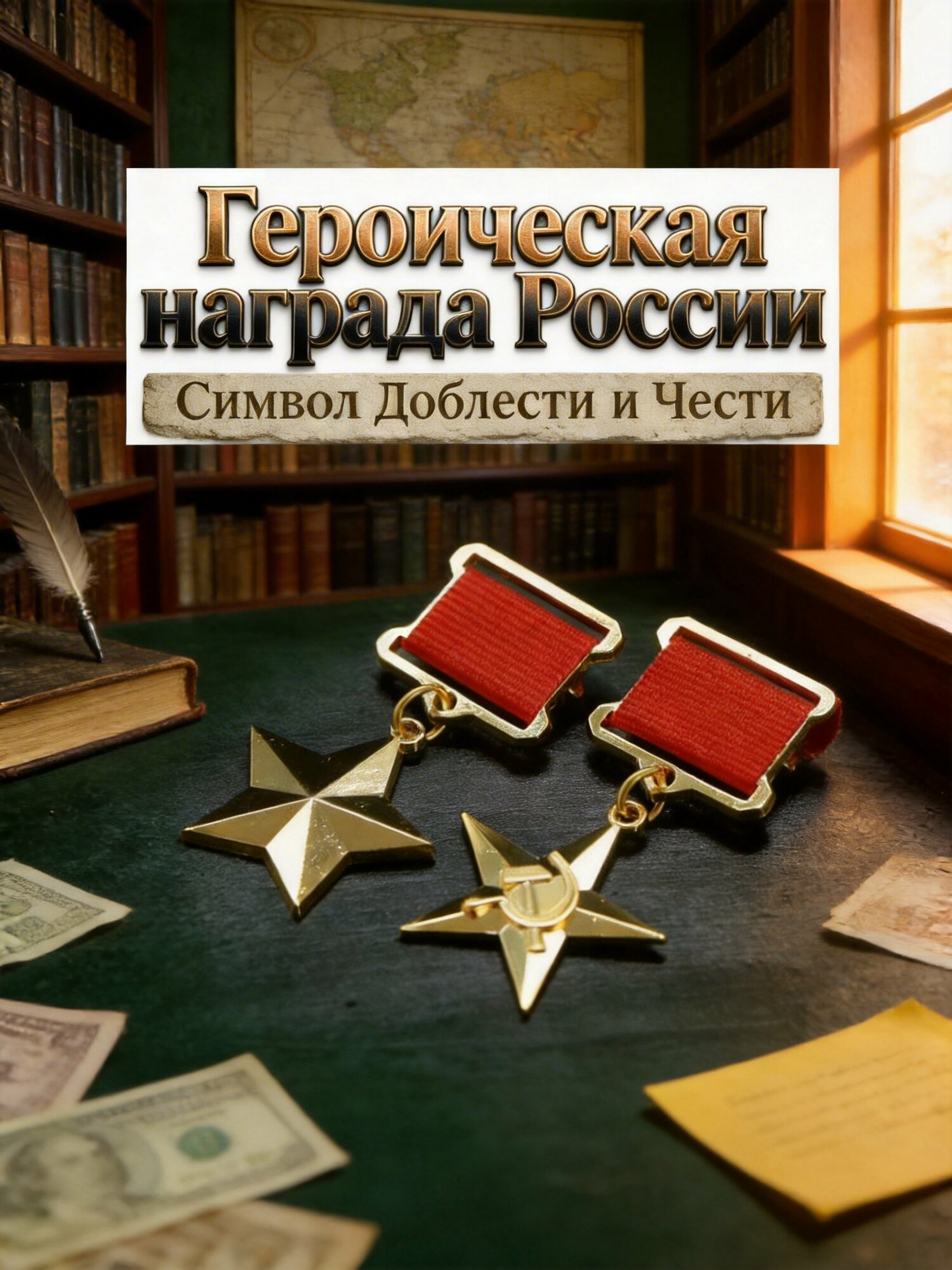 Золотая звезда Героя труда, медаль Коммунистической партии 2 шт