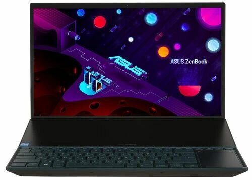 15.6" Ноутбук ASUS ZenBook Pro Duo 15 OLED UX582ZM-H2036X (90NB0VR1-M001W0) синий - 3840x2160, OLED, Intel Core i7-12700H, ядра: 14 х 2.3 ГГц, 32 ГБ, SSD 1024 ГБ, GeForce RTX 3060 для ноутбуков - 6 ГБ
