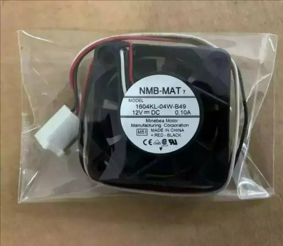 NMB-MAT 1604KL-04W-B49 DC12V 0.1A 40 * 40 * 10 мм 4010 3-проводной вентилятор охлаждения -