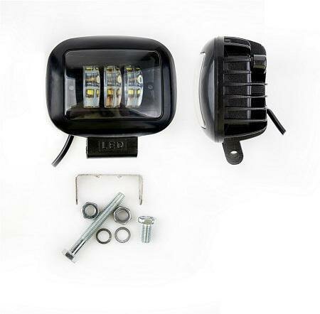 Фара светодиодная (квадратная) 30W 120х115х60 дальний Spot White 3LED 10 30V (YADA)