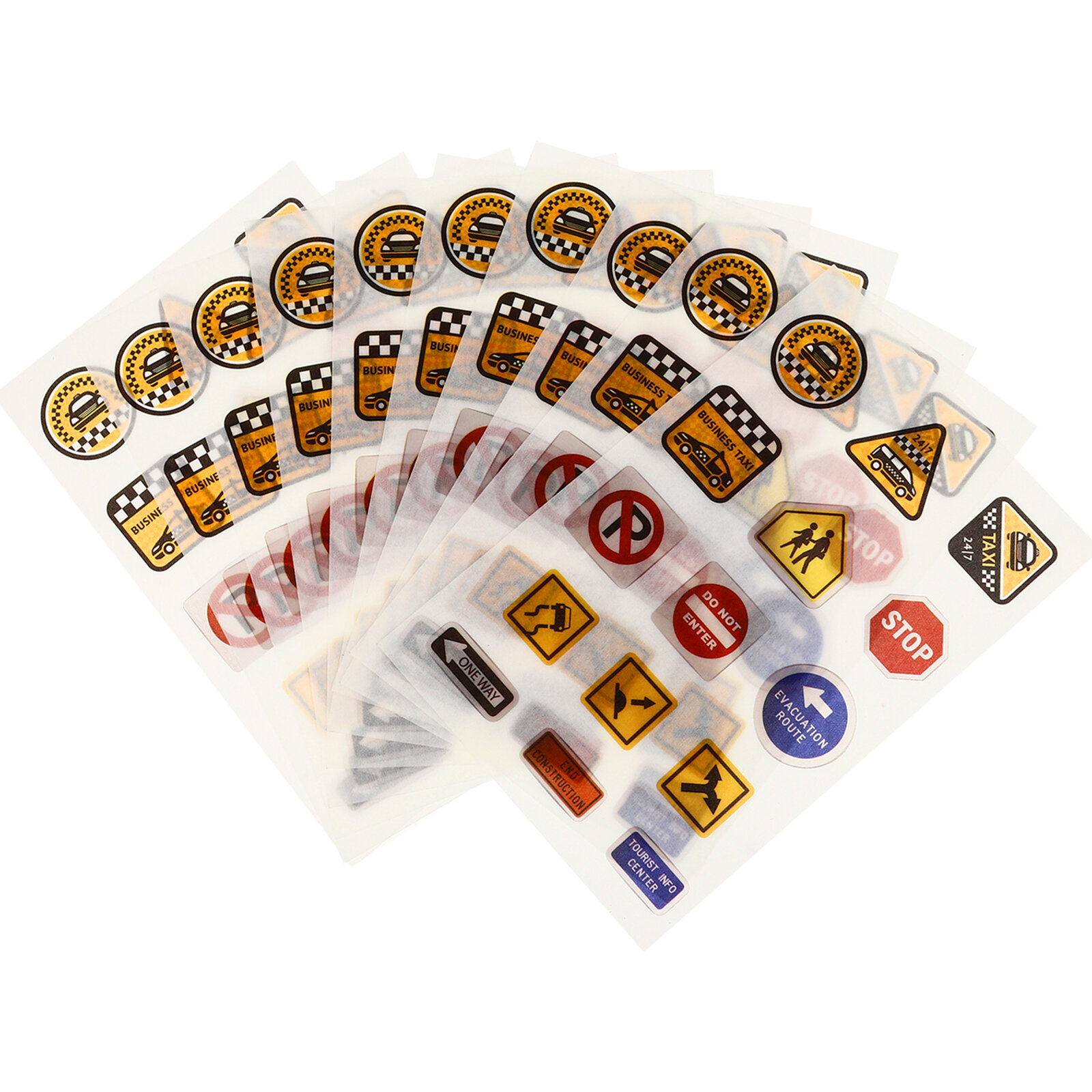 Набор бумажных цветных дорожных знаков наклеек для домашнего использования, 10 листов