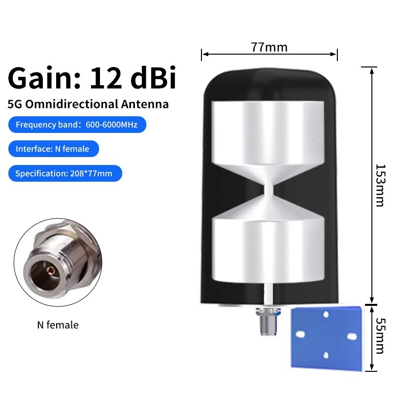 Всенаправленная антенна HU473-1 5G/4G/GMS/LTE 12dBi N female
