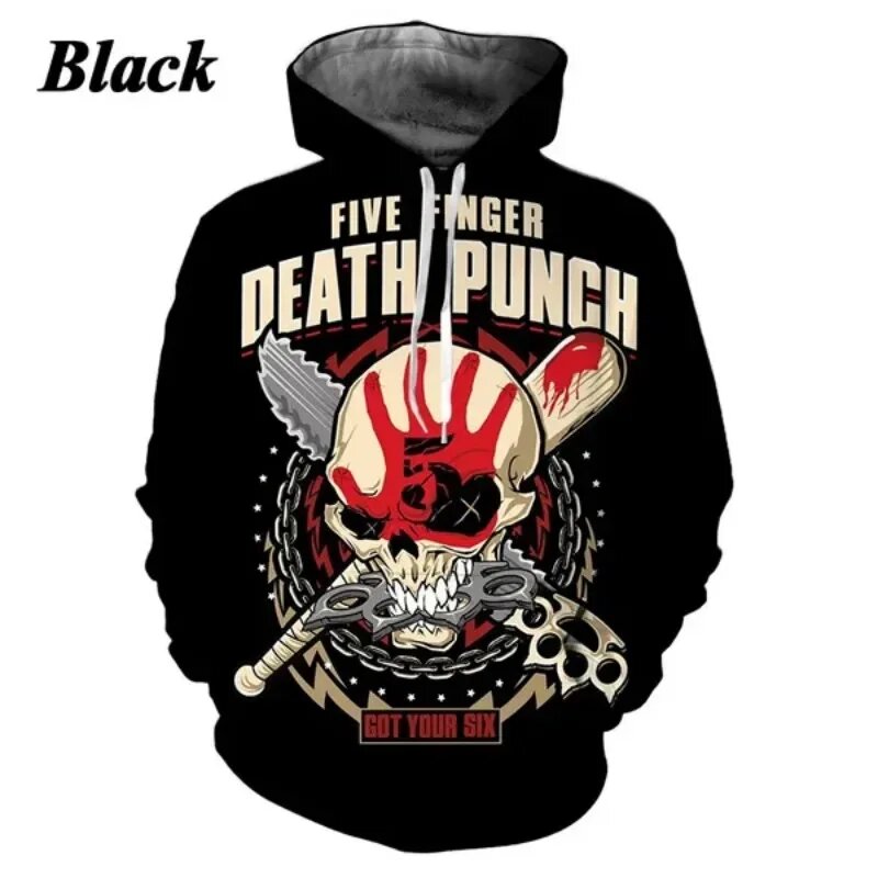 Черная толстовка Five Finger Death Punch 2XL, LMXQH2024177GE