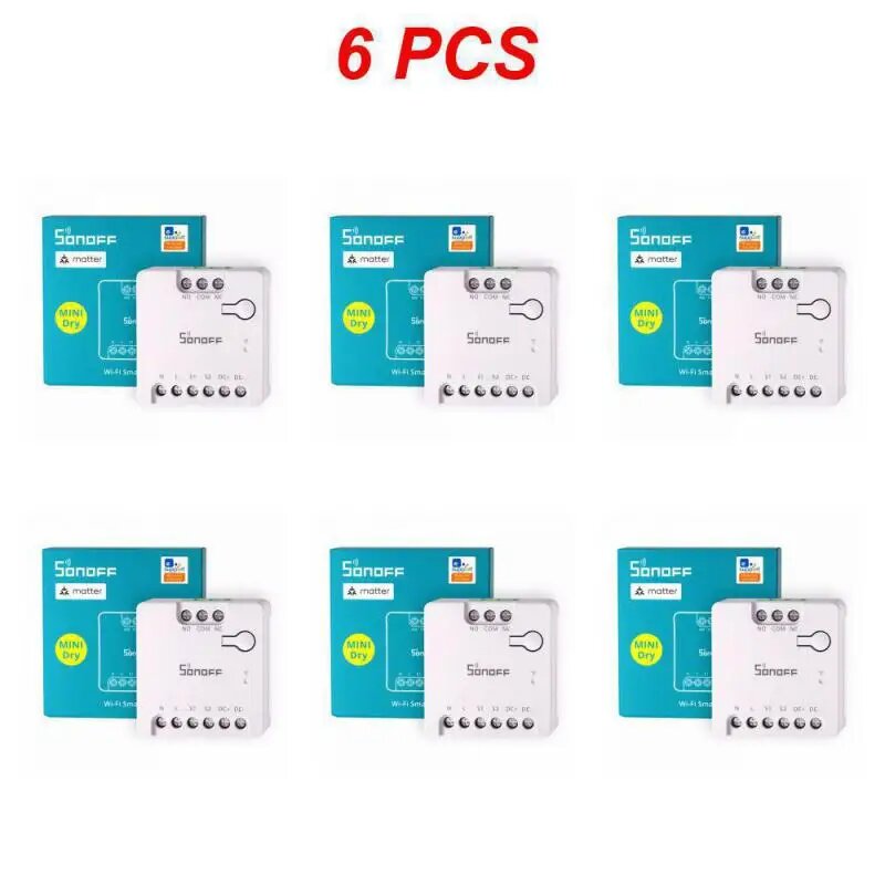 1-10 штук SONOFF MINI-D Сухой Wi-Fi Matter Умный Выключатель Сухой Контакт Реле Вход AC/DC для Гаражных Дверей Котлов Моторов низкой мощности DC-6 штук MINI-D