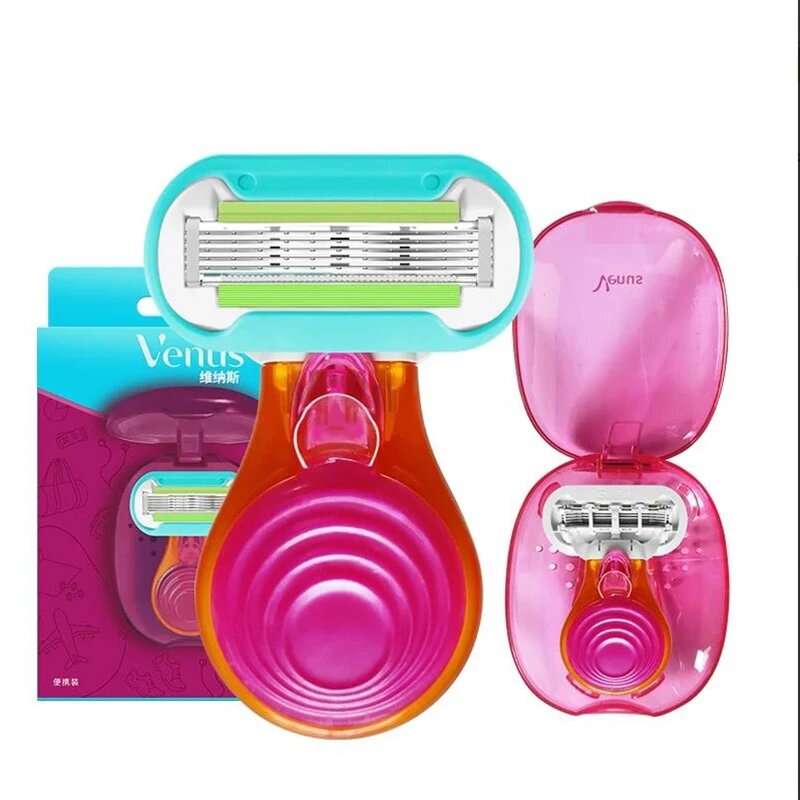 Venus 3-слойные лезвия с мылом, mini Razor, розовый