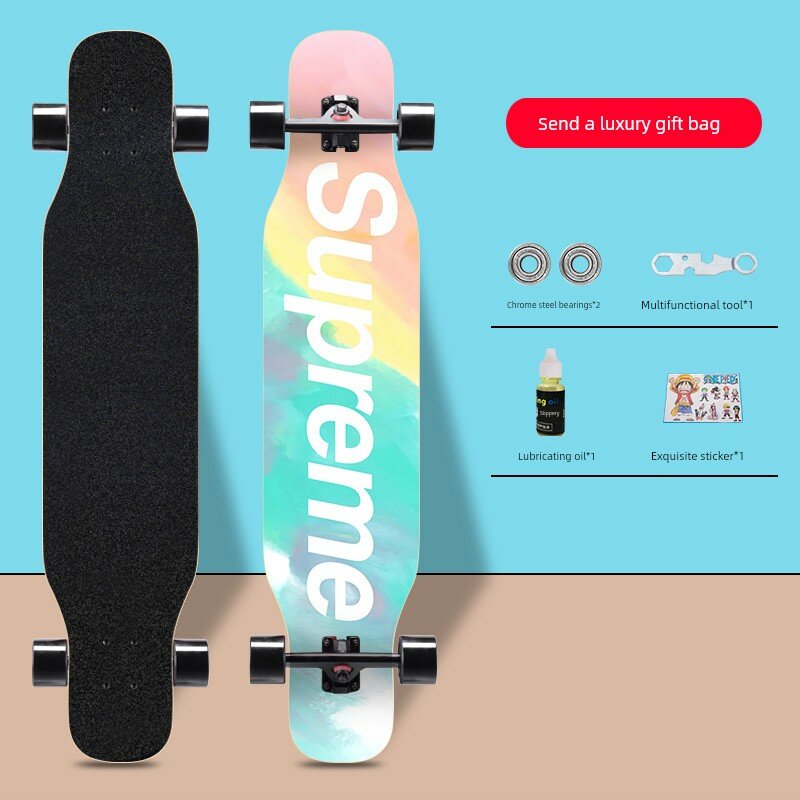 Sup яркий Односторонняя длинная доска скейтборд для начинающих 6-12 лет, четыре колеса
