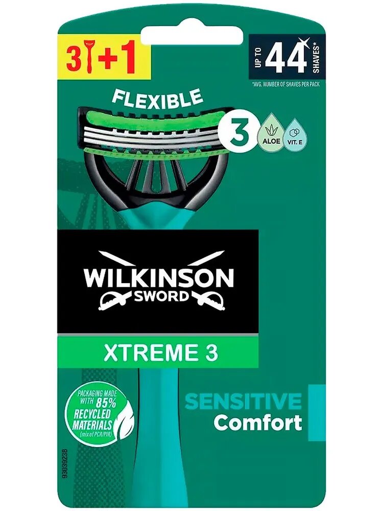 Wilkinson Sword Schick Xtreme 3 Black Edition Одноразовые бритвы (10 станков), 3 лезвия